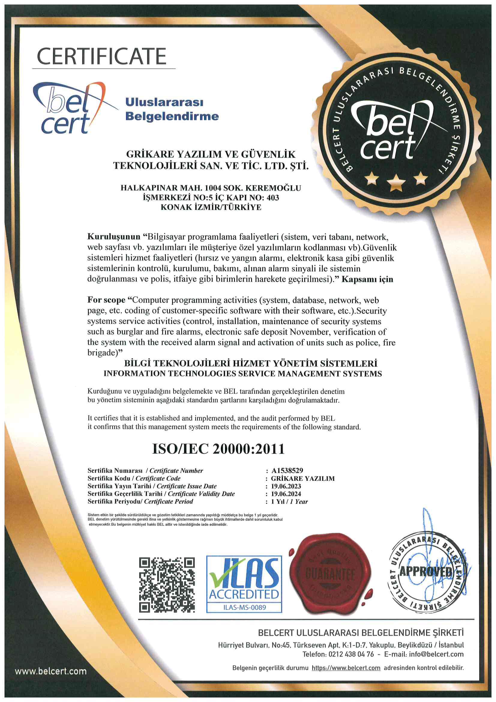 Belgelerimiz - Güvenlik Kamera Sistemleri İzmir